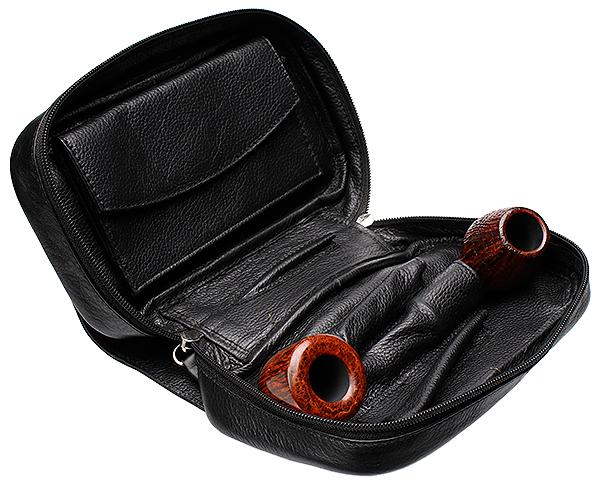 Tobacco Pipe Accessories: Stands & Pouches Smokingpipes Leather 3 Pipe ...