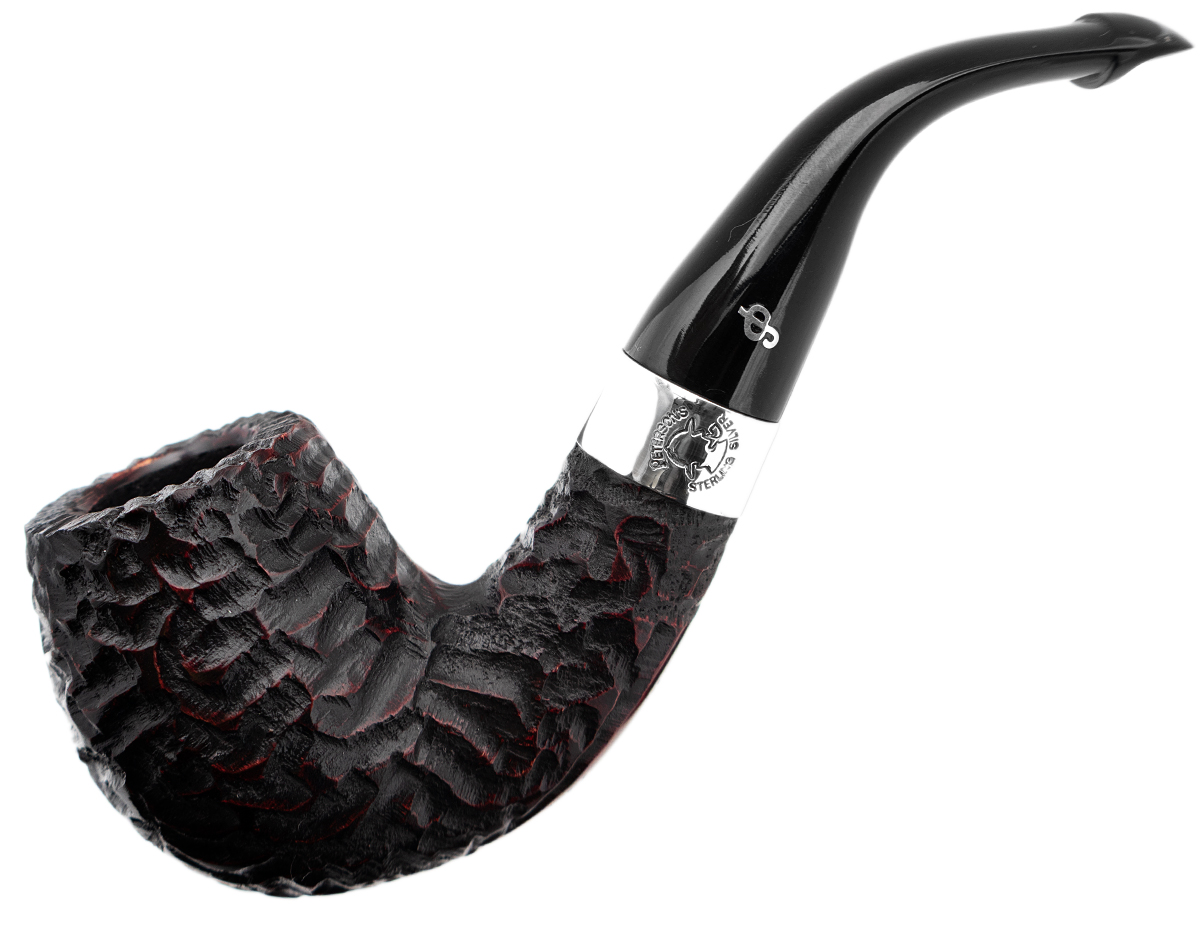 New Tobacco Pipes: Irish Seconds Rusticated Bent Billiard with Silver ...
