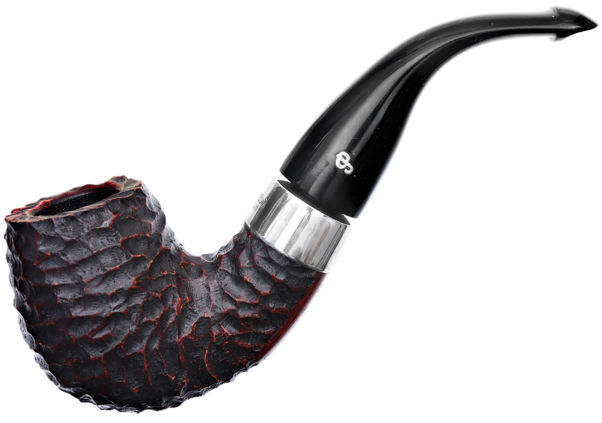 New Tobacco Pipes: Irish Seconds Rusticated Bent Billiard with Silver ...